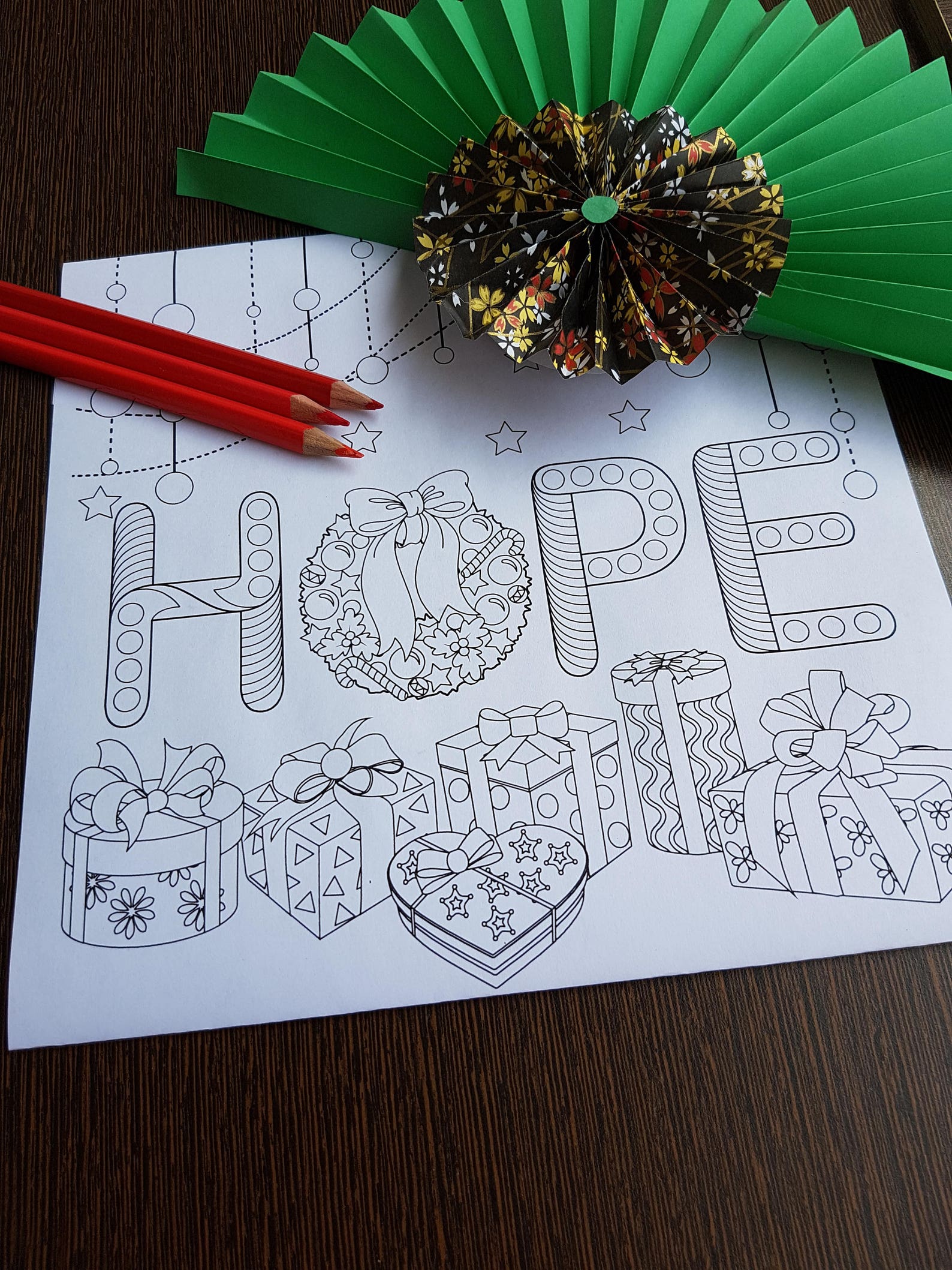 Christmas Hope - Adult Coloring Page - Christmas Coloring Page ...