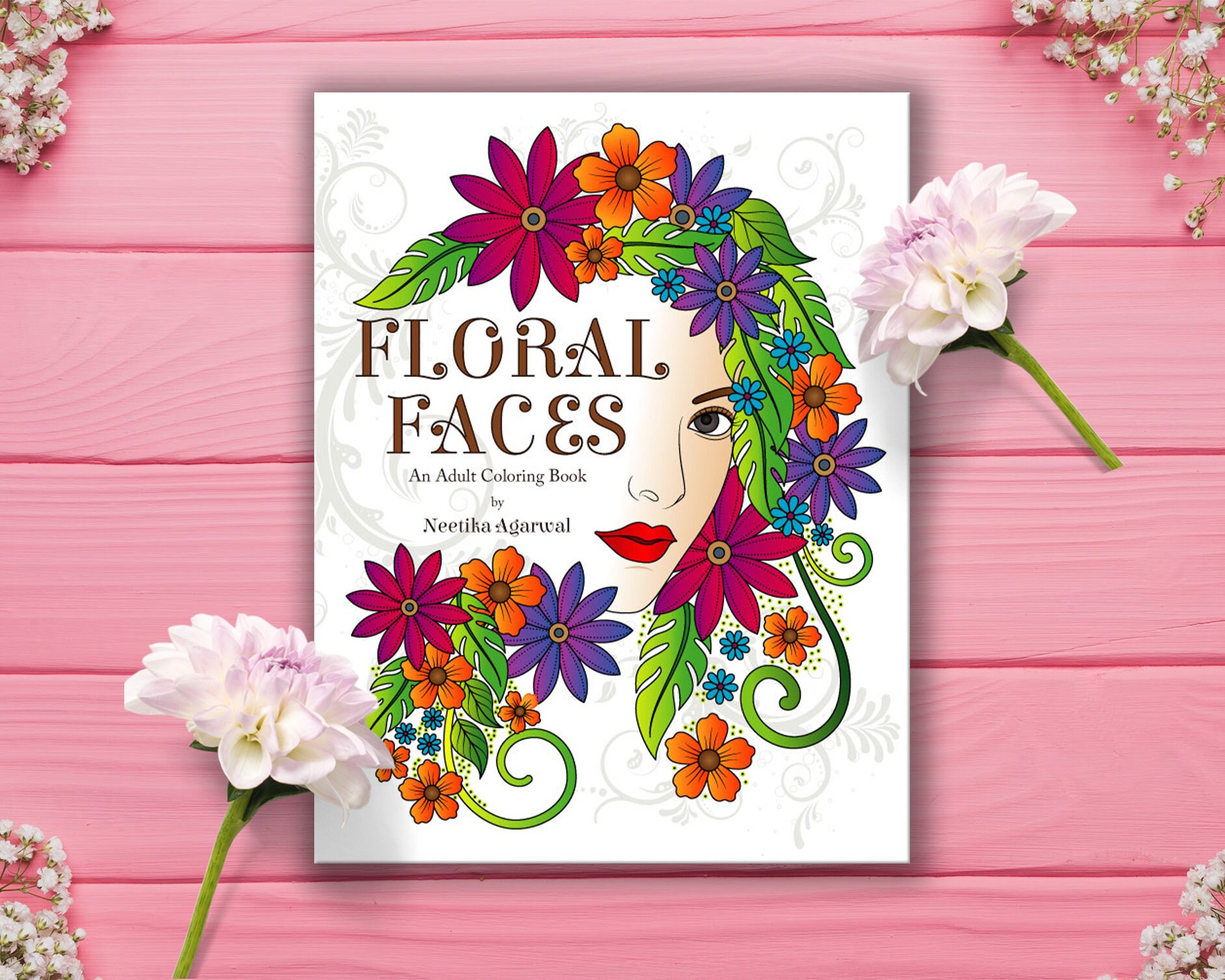 Floral Faces Adult Coloring Book Printable Coloring Book Digital ...