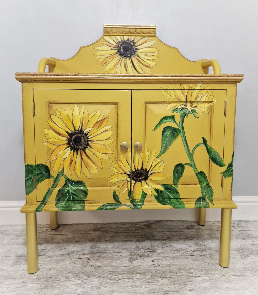 Sunflower Cupboard 'miss Minton' - Handpainted - Etsy UK