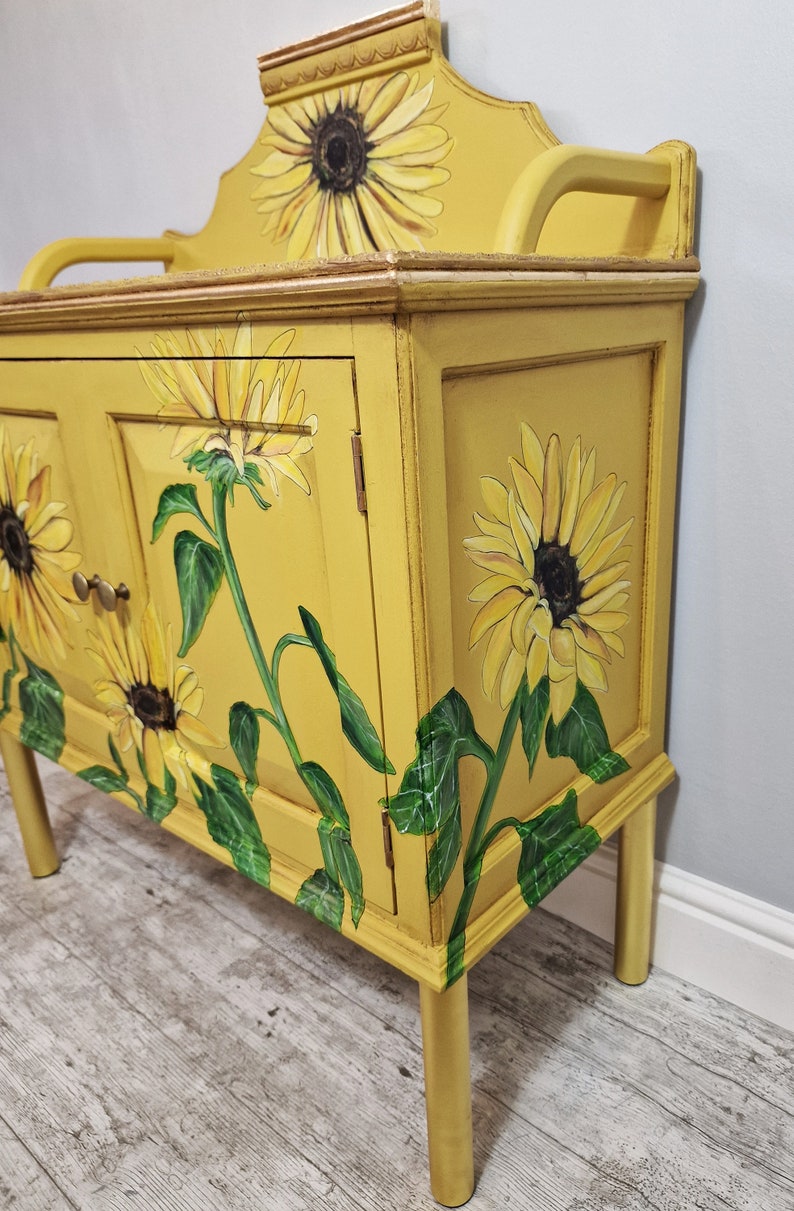Sunflower Cupboard 'miss Minton' Handpainted - Etsy UK