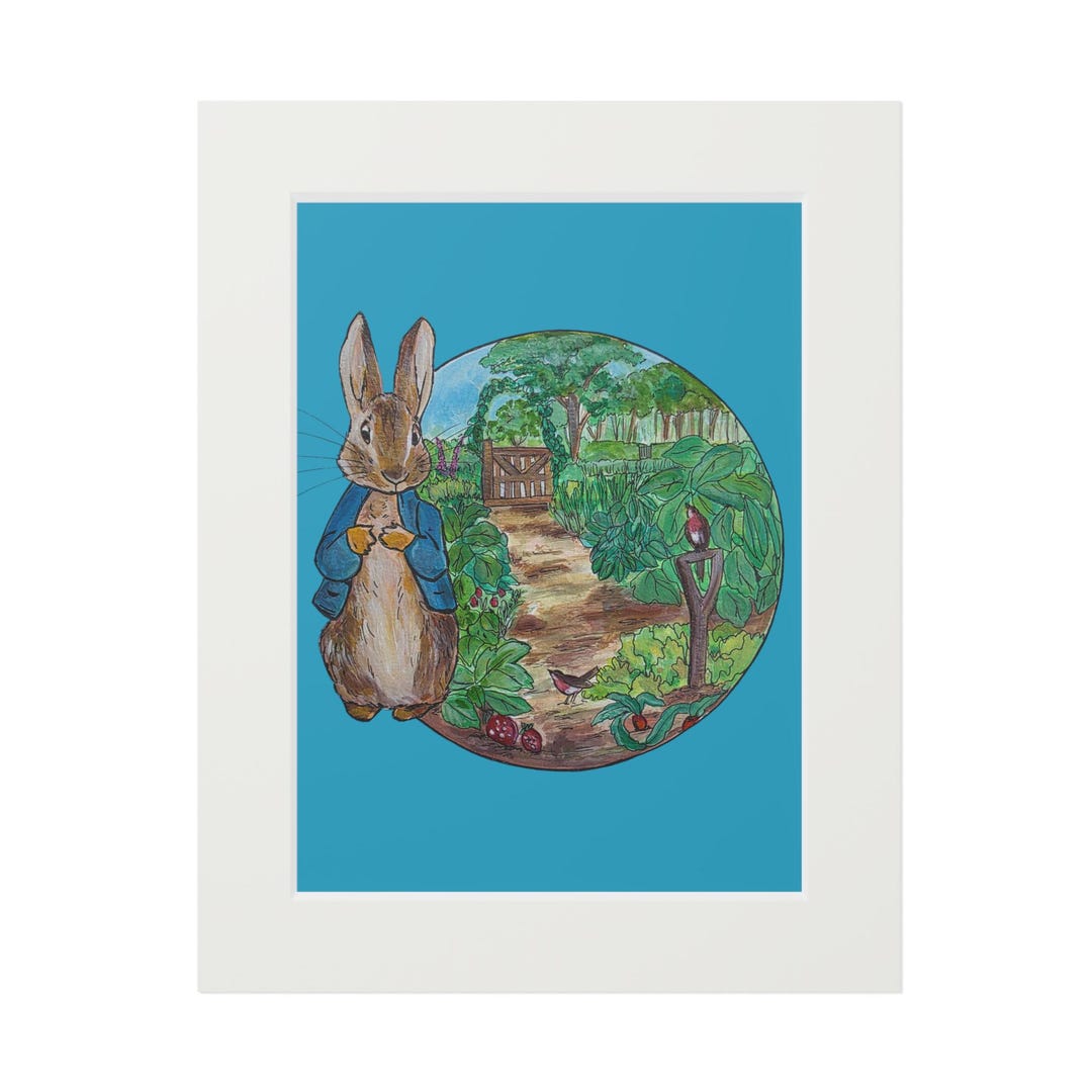 Peter Rabbit Illustration Fine Art Print, Passepartout Paper Frame ...