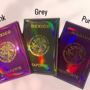 Mexico Passport Cover Vaccination Card Holder Chrome Hologram Passport ...