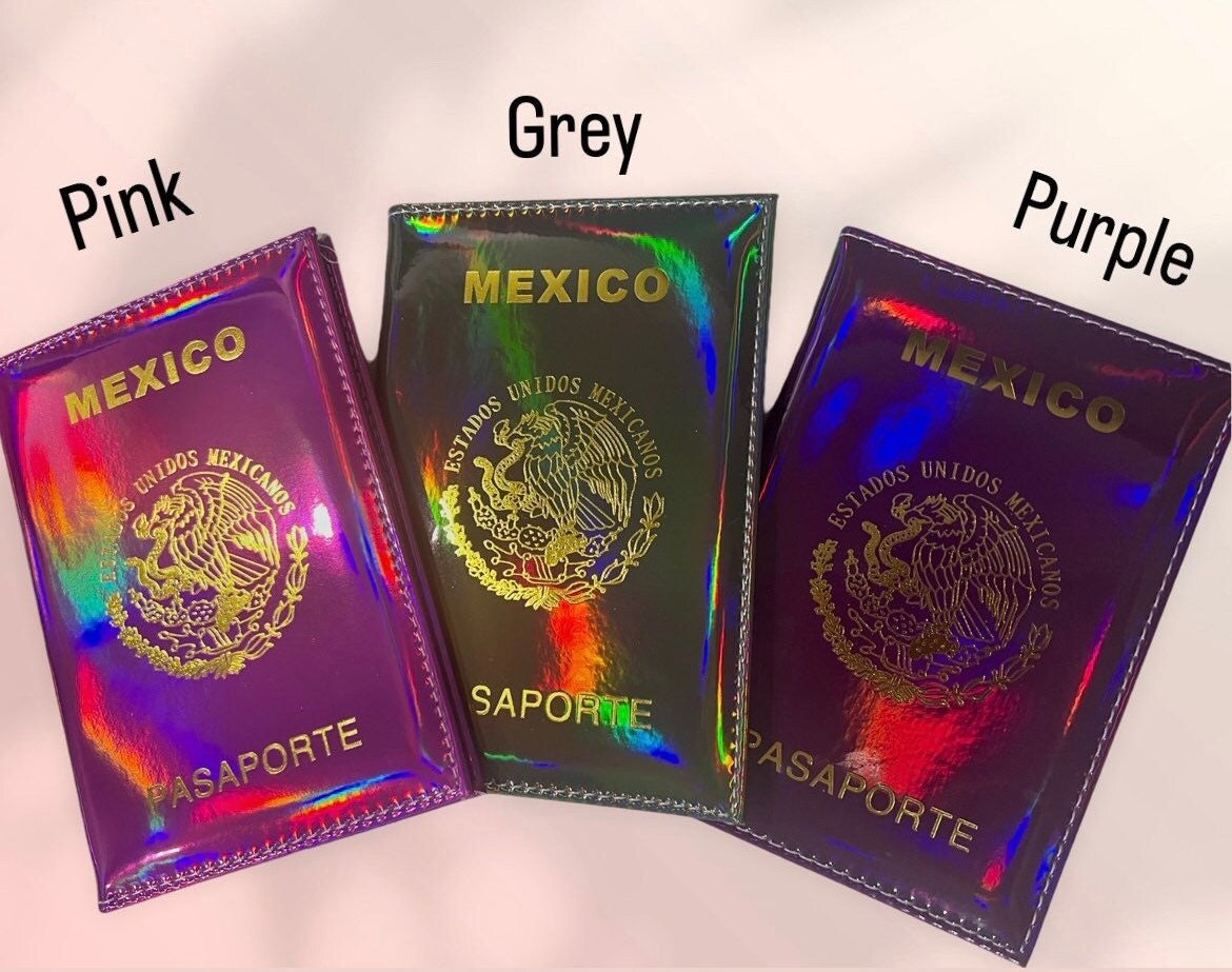 Mexico Passport Cover Vaccination Card Holder Chrome Hologram - Etsy
