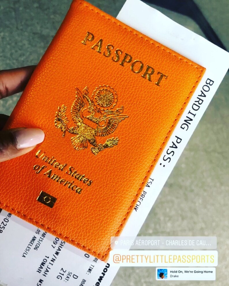 Green Orange Yellow Passport Cover Passport & Vaccination - Etsy