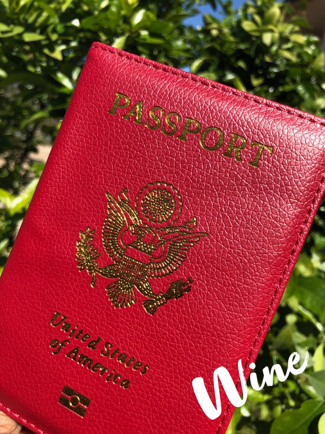 Red Passport Cover, Passport & Vaccination Card Holder USA W ...