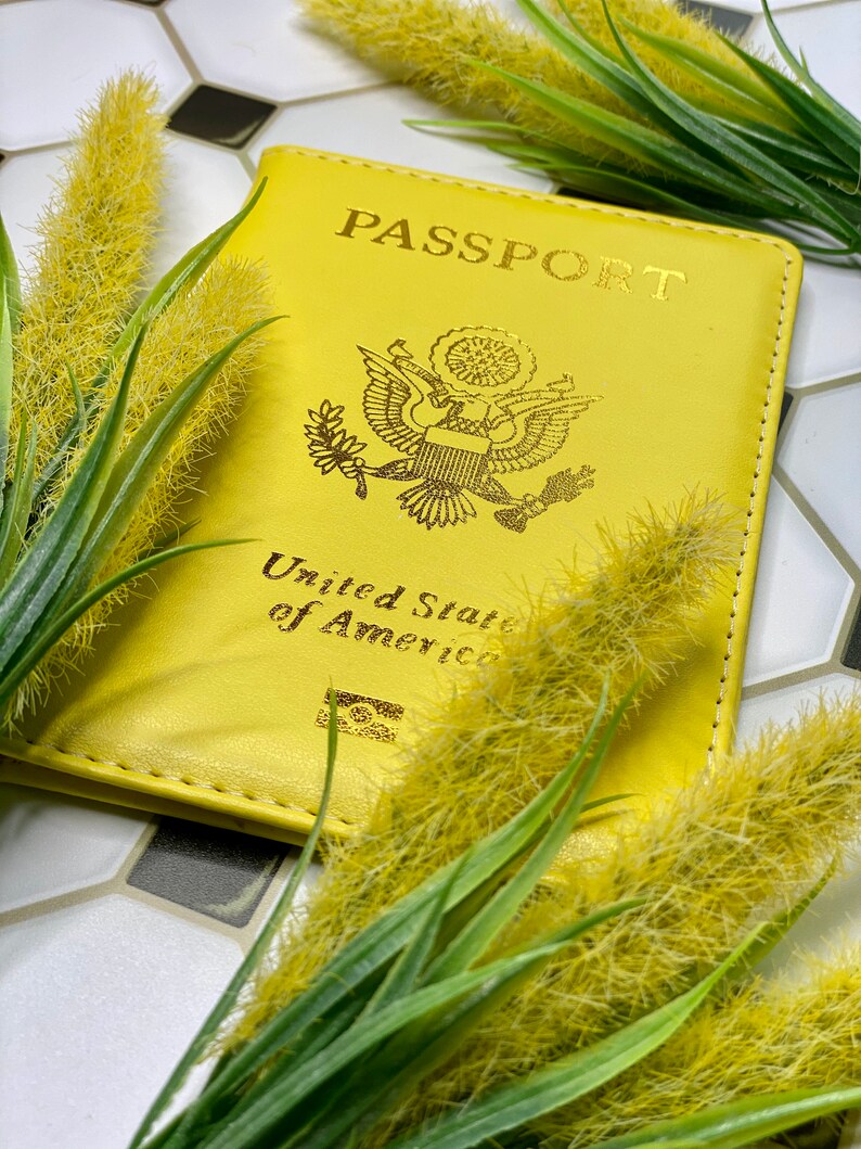 Green Orange & Yellow Passport Cover Travel Passpor Holder | Etsy