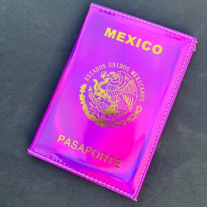 Mexico Passport Cover Vaccination Card Holder Chrome Hologram Passport ...