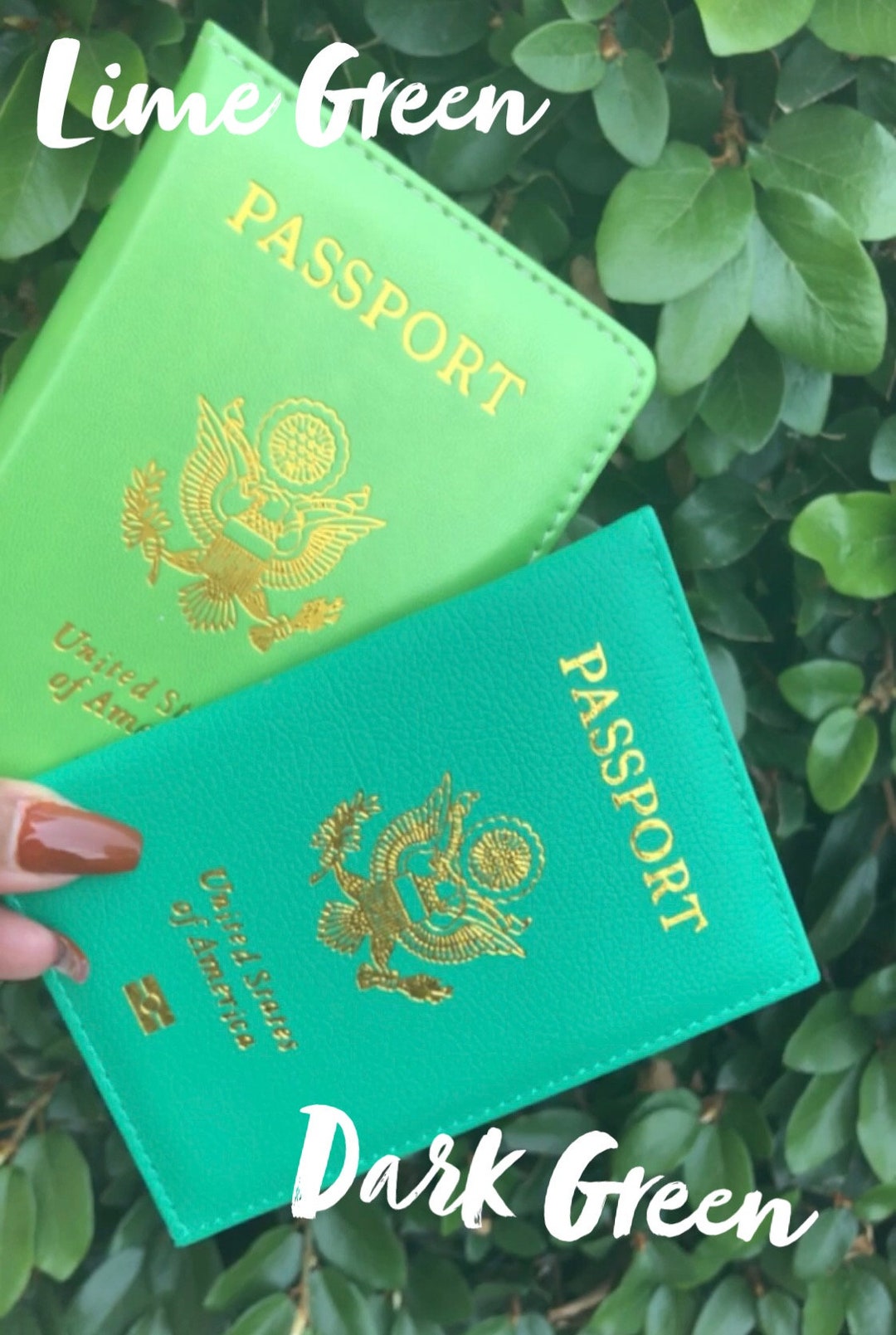Green Orange Yellow Passport Cover, Passport & Vaccination Card Holder ...