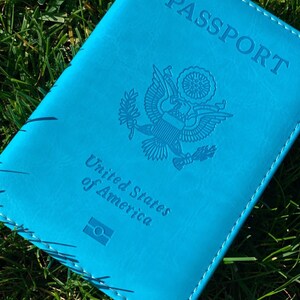 Blue and Purple Passport Covers, Passport & Vaccination Card Holder USA ...