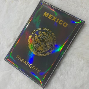Mexico Passport Cover Vaccination Card Holder Chrome Hologram Passport ...