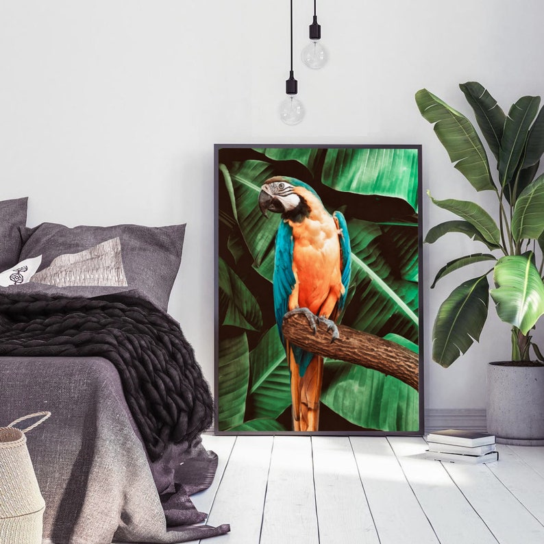 Parrot Print Tropical Print Parrot Poster Parrot Art Palm | Etsy