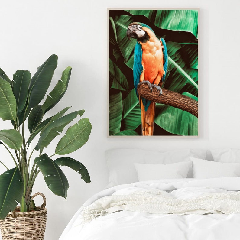 Parrot Print Tropical Print Parrot Poster Parrot Art Palm | Etsy