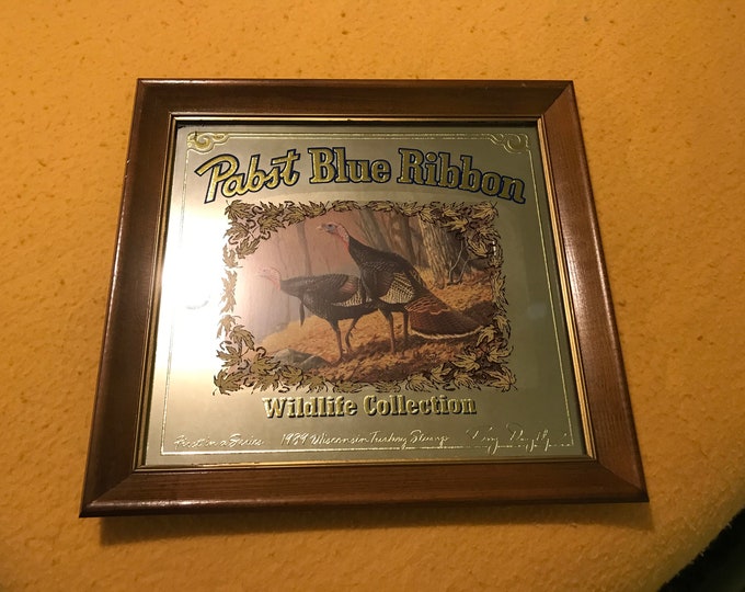Pabst Blue Ribbon Wildlife Collection ~turkeys Mirror Advertising Sign ...