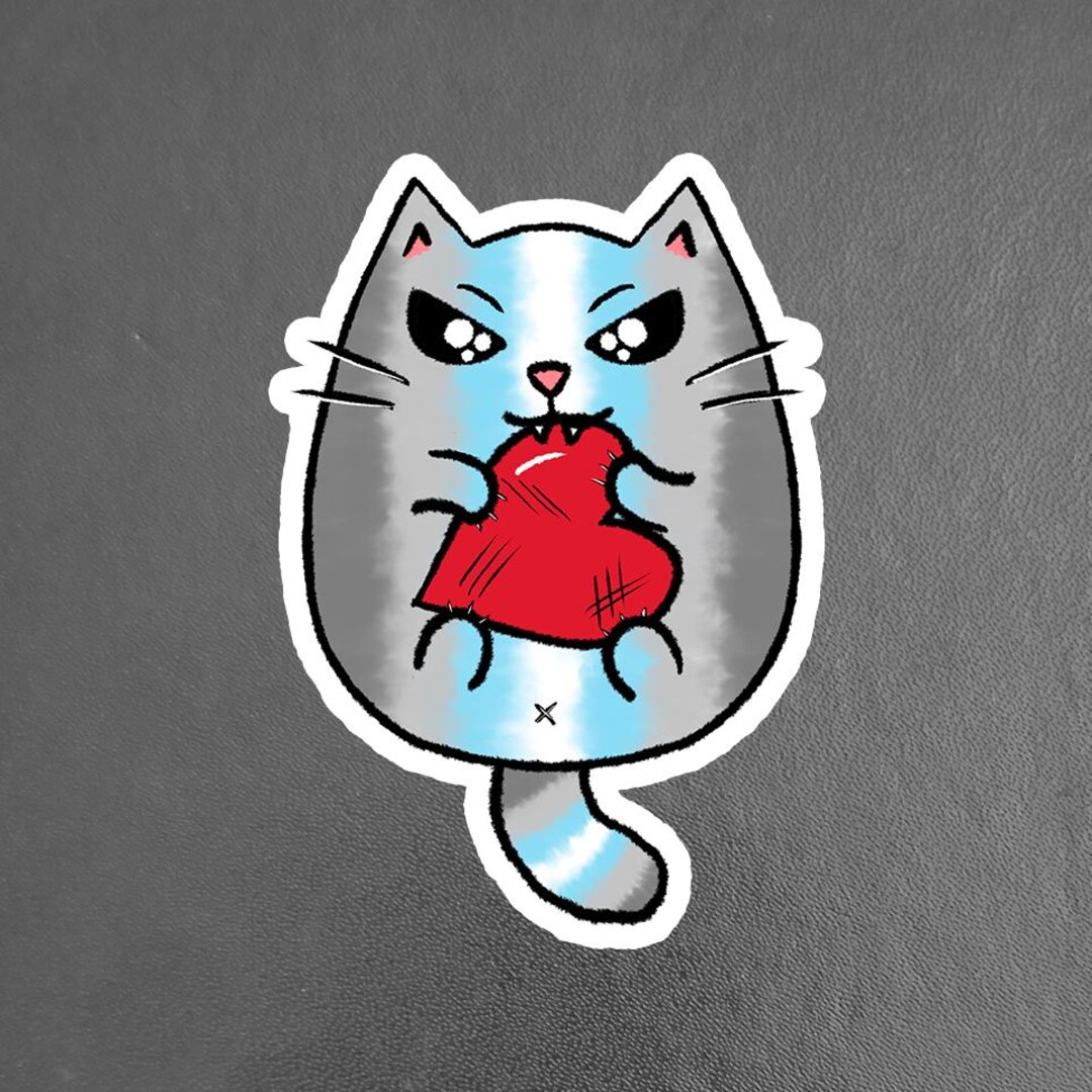 Demiboy LGBTQ+ Angry Cat Sticker - Etsy