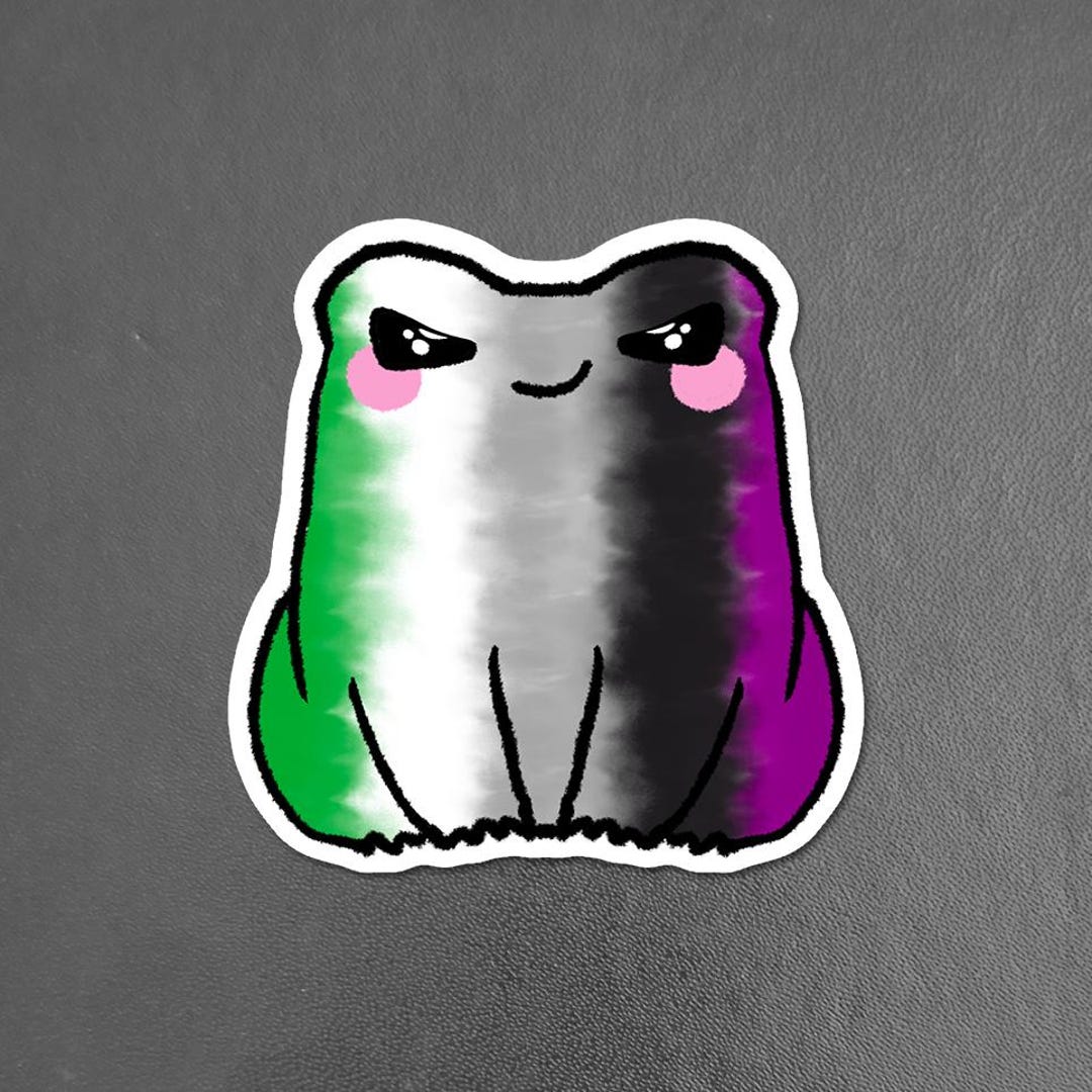Aroace Flux LGBTQ+ Angry Frog Sticker - Etsy