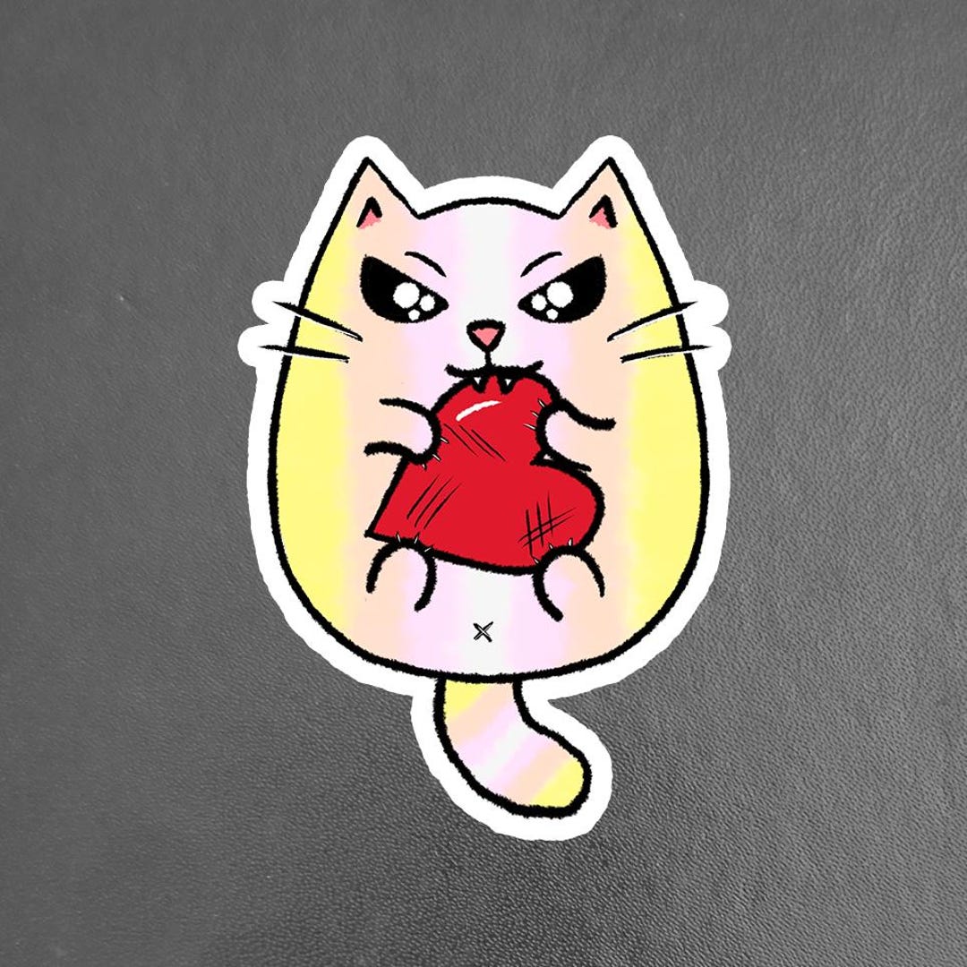 Pangender LGBTQ+ Angry Cat Sticker - Etsy
