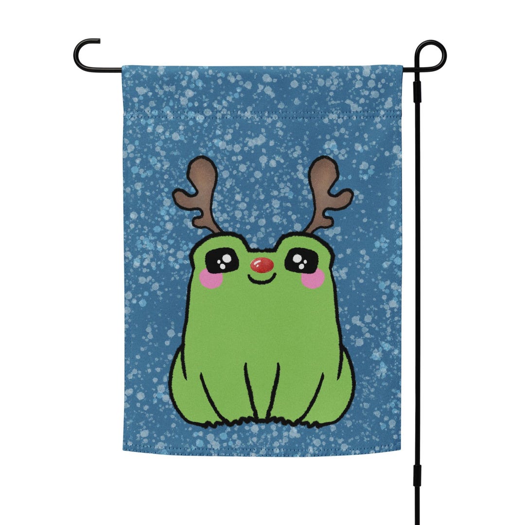 Rudolph the Red Nosed Frog Reindeer Frog Garden Flag - Etsy