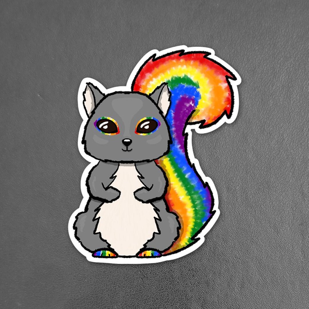 LGBTQ+ Rainbow Pride Squirrel Sticker - Etsy