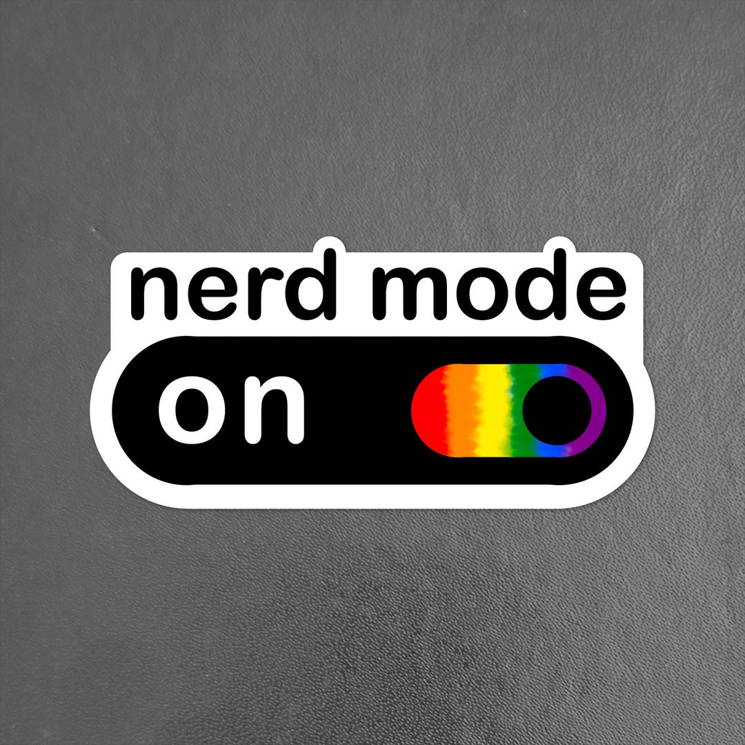 Rainbow Pride LGBTQ+ Nerd Mode on Sticker - Etsy