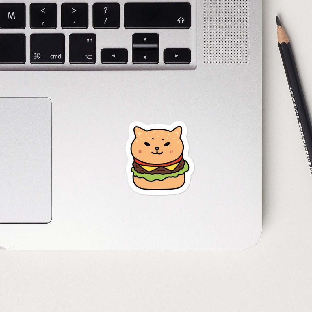 Burger Kitty Sticker - Cute Sandwich Cat - Etsy