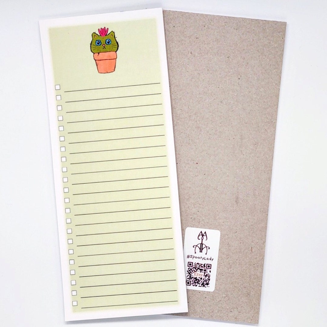Cactus Kitty to Do List Notepads - 3.5" X 8.5" - Etsy