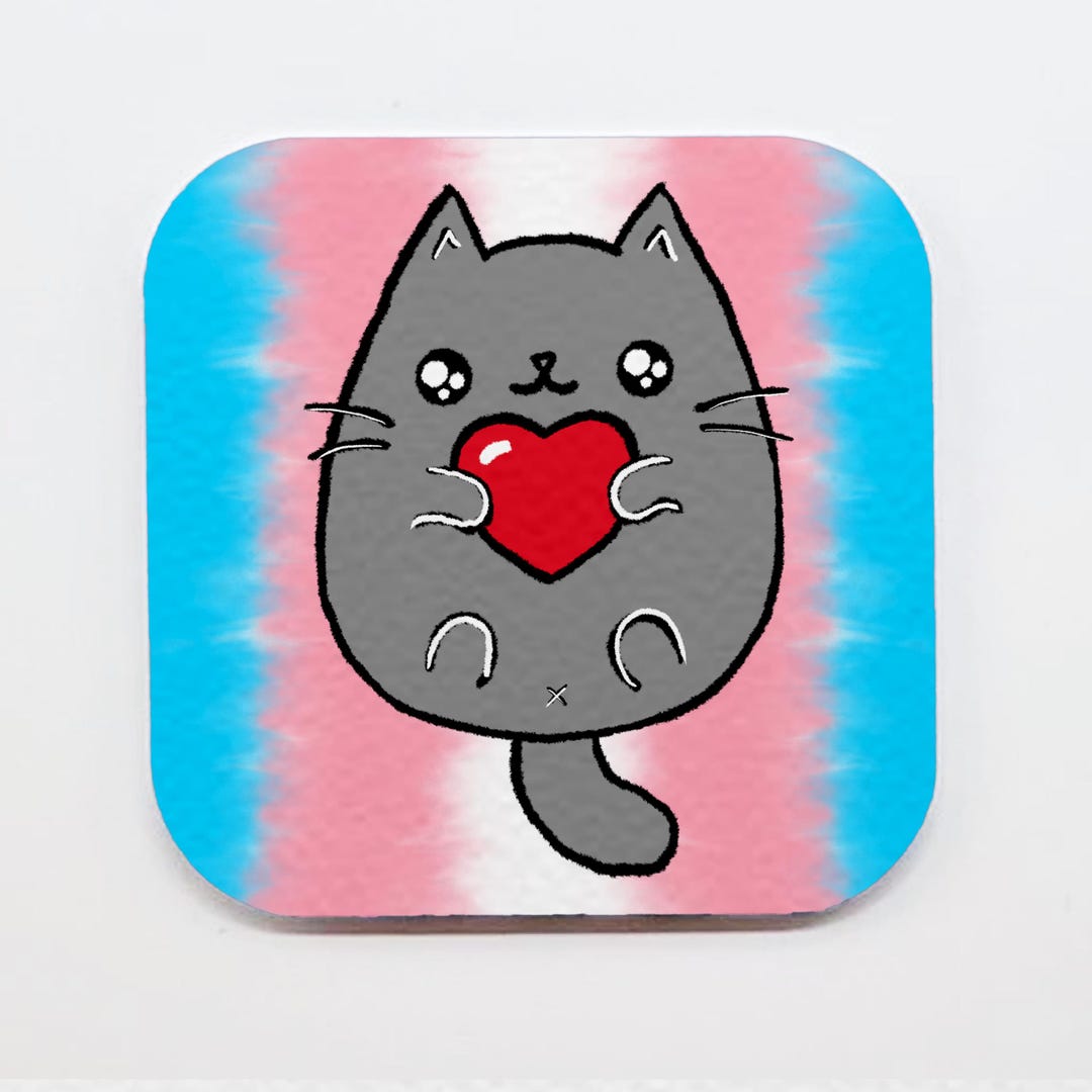 Transgender LGBTQ+ Sweet Cat Magnet - 2"x 2" - Etsy