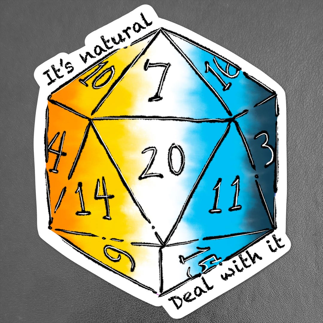 Aroace LGBTQ+ Nat 20 D20 Dice Sticker - Fun Nerdy Pride RPG Dnd D&D 2.5 ...