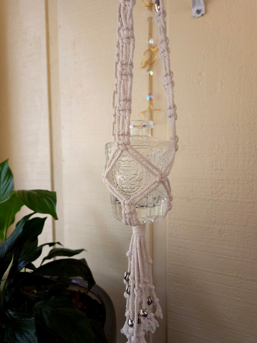 Macramé Propagation Plant Hanger Glass Bud Vase - Etsy