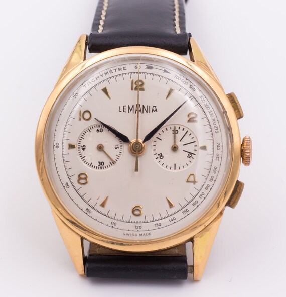 Or de 18 carats lemania Chronograph 1950. CAL. 2310 | Etsy