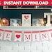 PRINTABLE be Mine Banner With Red Letter & Hearts - Etsy