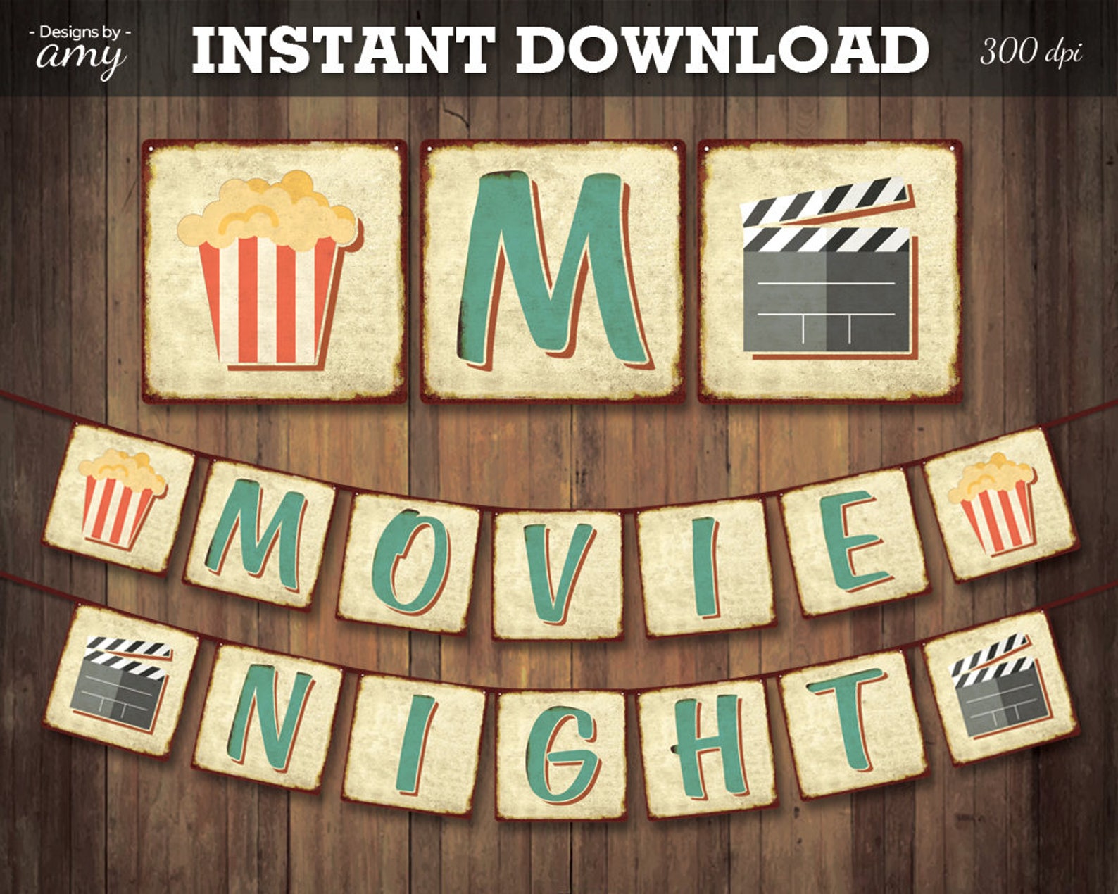 Movie Night Party Movie Night Sign Movie Birthday Movie | Etsy