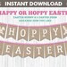 Happy Easter Printable Banner, Hoppy Easter, Easter Decoration, Easter ...