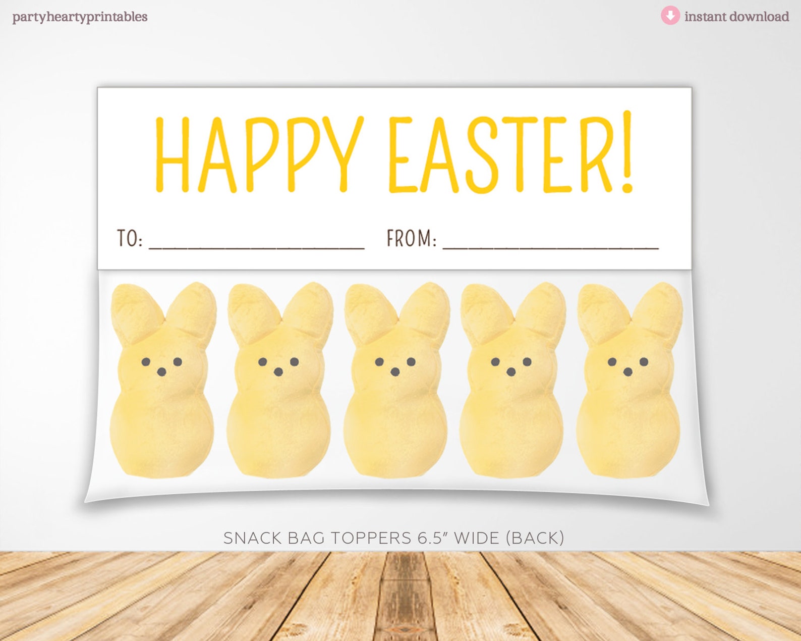 Printable Easter Treat Bag Toppers Snack Sized Bags 6.5 - Etsy