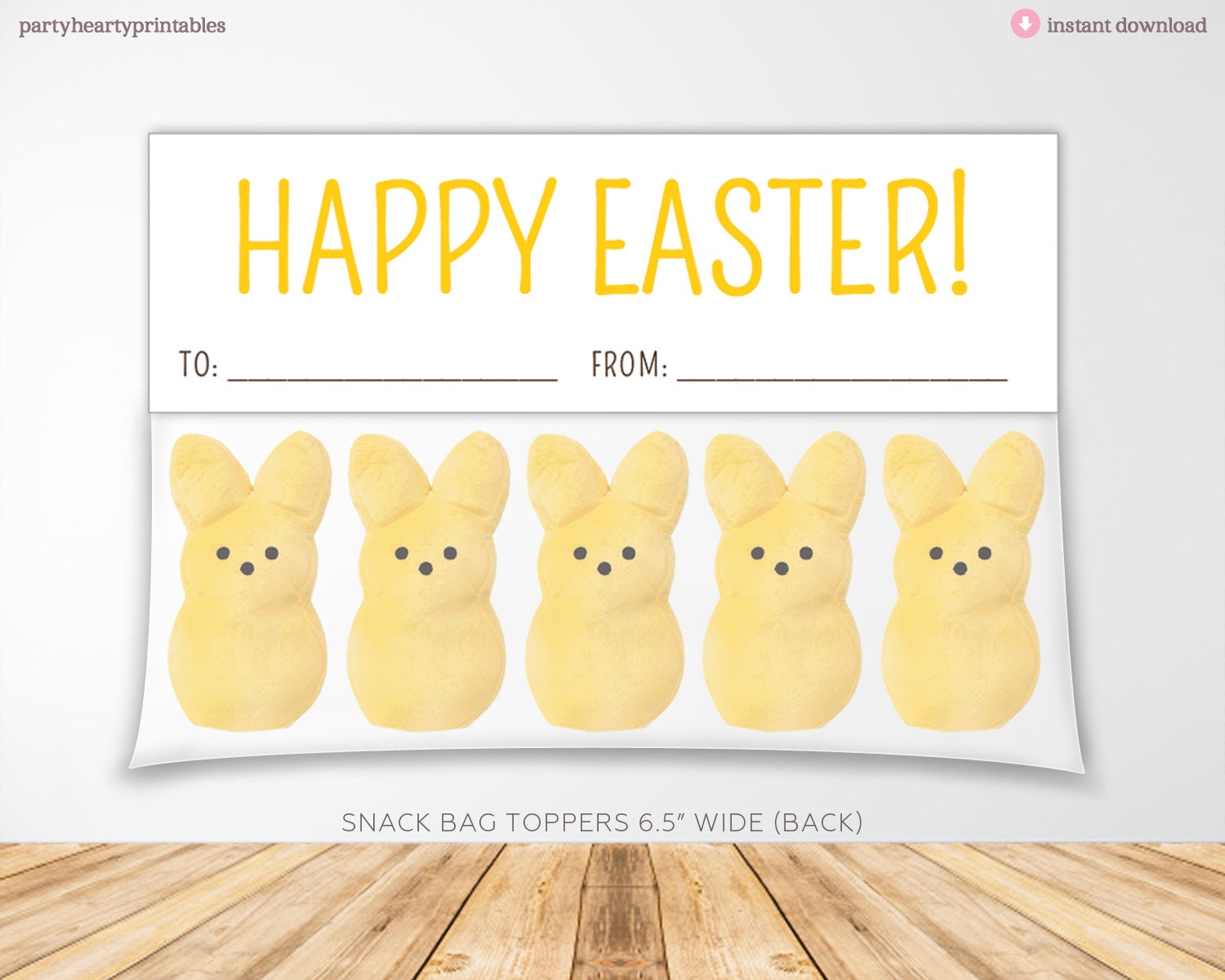 Printable Easter Treat Bag Toppers Snack Sized Bags 6.5 - Etsy