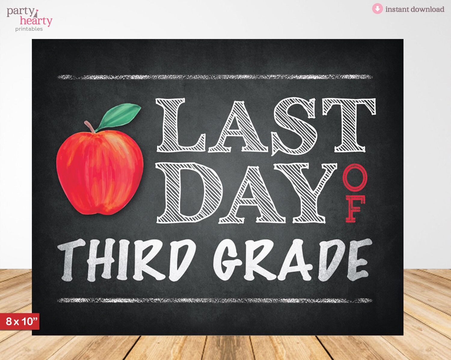 First Day of 3rd Grade Sign Printable 8x10 JPG Photo Prop, Last Day of ...