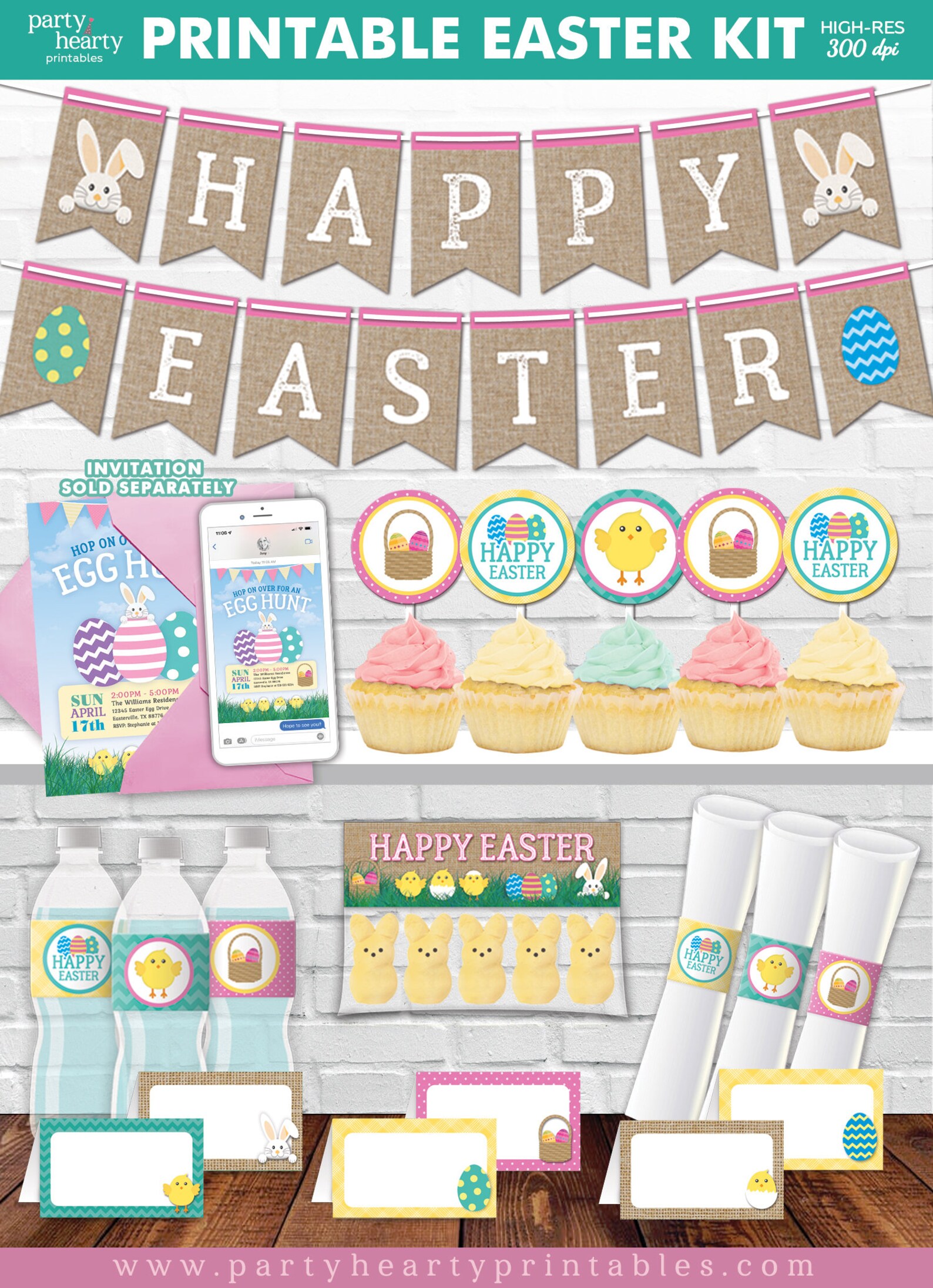 Printable Easter Party Decorations Kit Set for Easter Day - Etsy