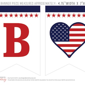 Printable 4th of July Liberty Banner With American Flag, Memorial Day ...