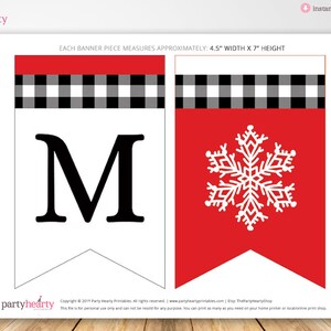 Printable Black & White Plaid Christmas Banner for Home or Office ...