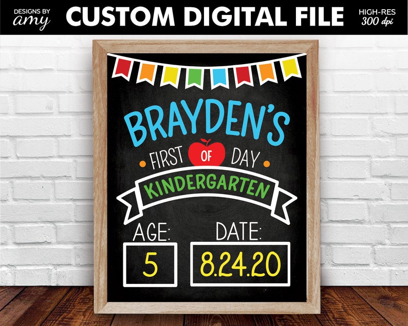First Day of School Sign for Boy Printable Photo Prop | Etsy