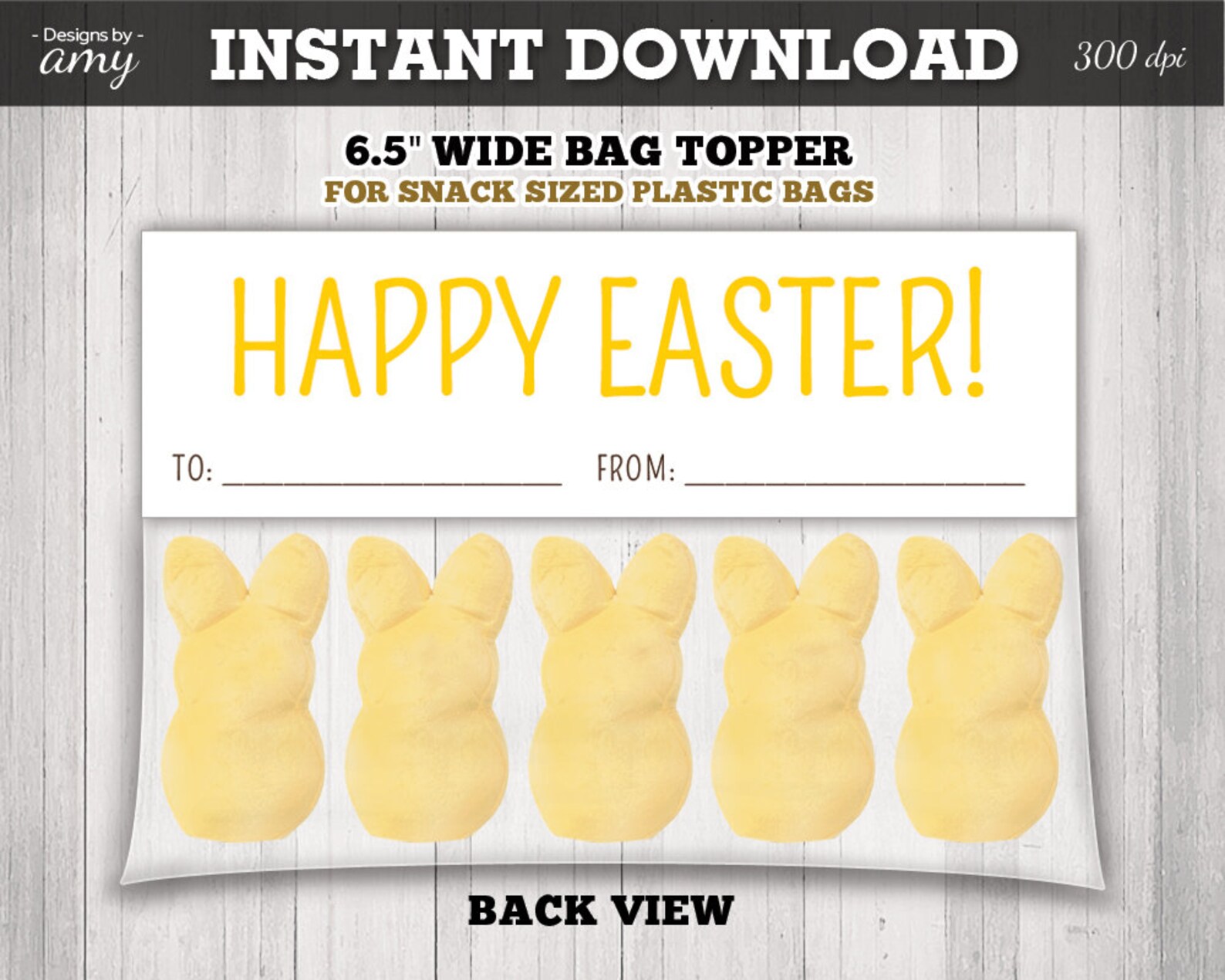 Printable Easter Treat Bag Toppers Snack Sized Bags 6.5 - Etsy