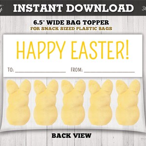 Printable Easter Treat Bag Toppers Snack Sized Bags 6.5", Easter Gift ...