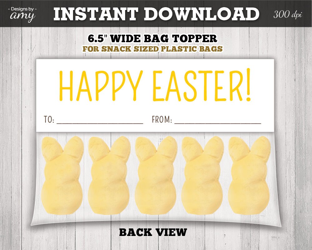 Printable Easter Treat Bag Toppers Snack Sized Bags 6.5 - Etsy
