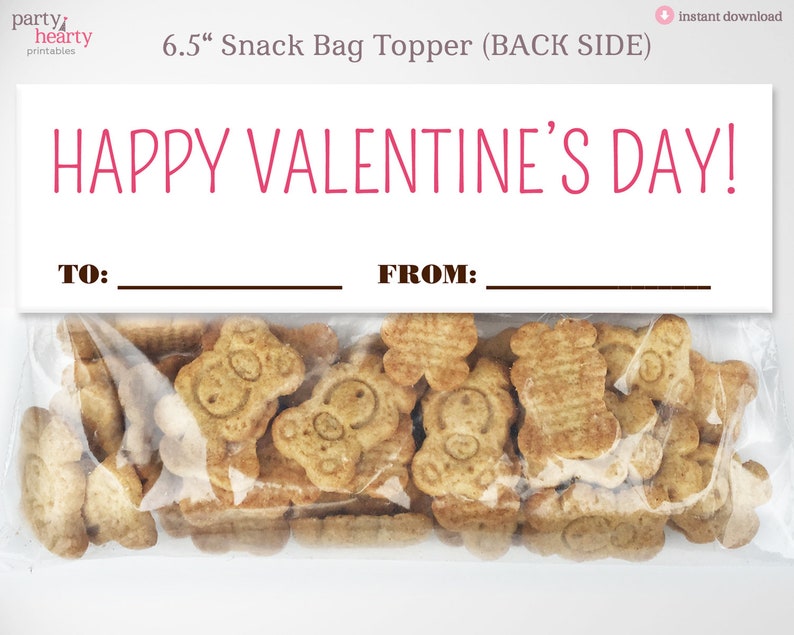 Printable Valentines Bag Topper for Snack & Treat Bags "i Like You ...