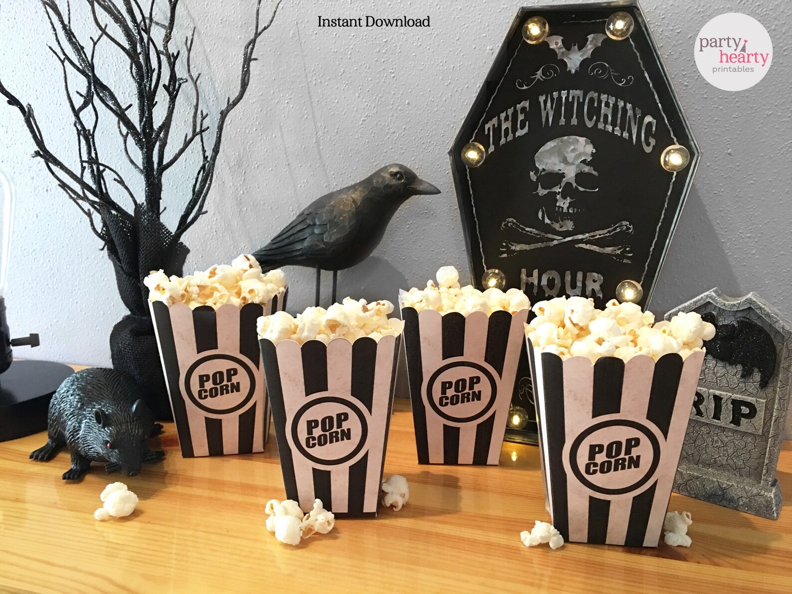 PRINTABLE Popcorn Box Halloween Popcorn Box Halloween Party - Etsy