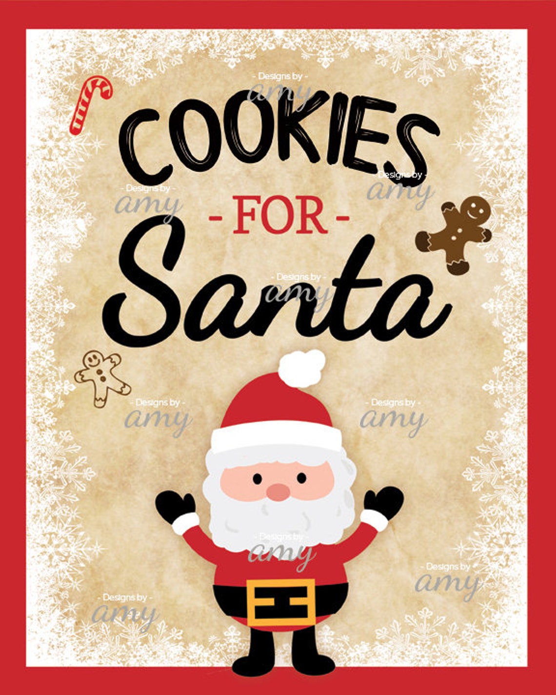 PRINTABLE Cookies for Santa Photo Sign in an 8x10 5x7 4x6 | Etsy