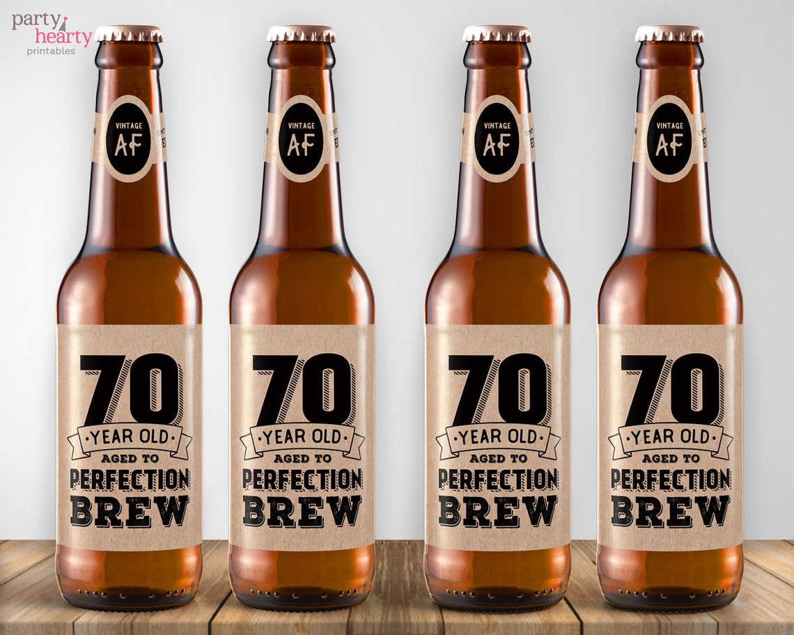 Printable 70th Birthday Beer Labels for 2022 Vintage 70th - Etsy