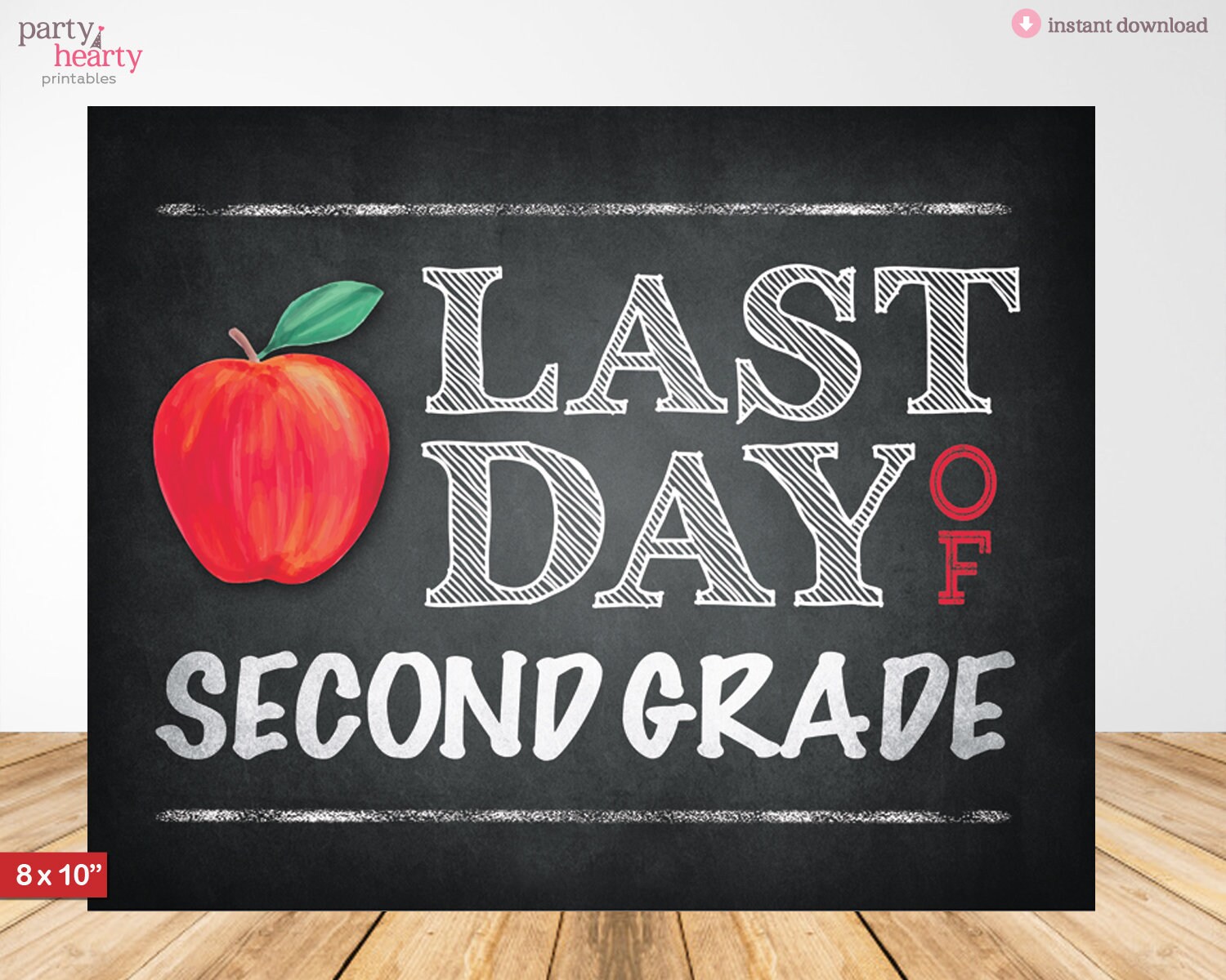 First Day of 2nd Grade Sign Printable 8x10 JPG Photo Prop, Last Day of ...