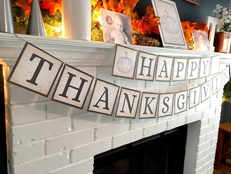 PRINTABLE Happy Thanksgiving Banner Thanksgiving Banner Fall - Etsy