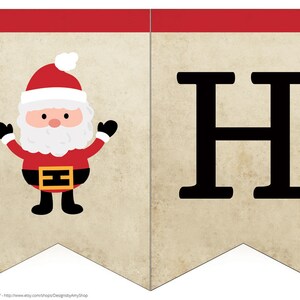 PRINTABLE Christmas Santa Banner Ho Ho Ho, Christmas Decorations ...