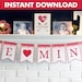 PRINTABLE be Mine Banner With Red Letter & Hearts - Etsy
